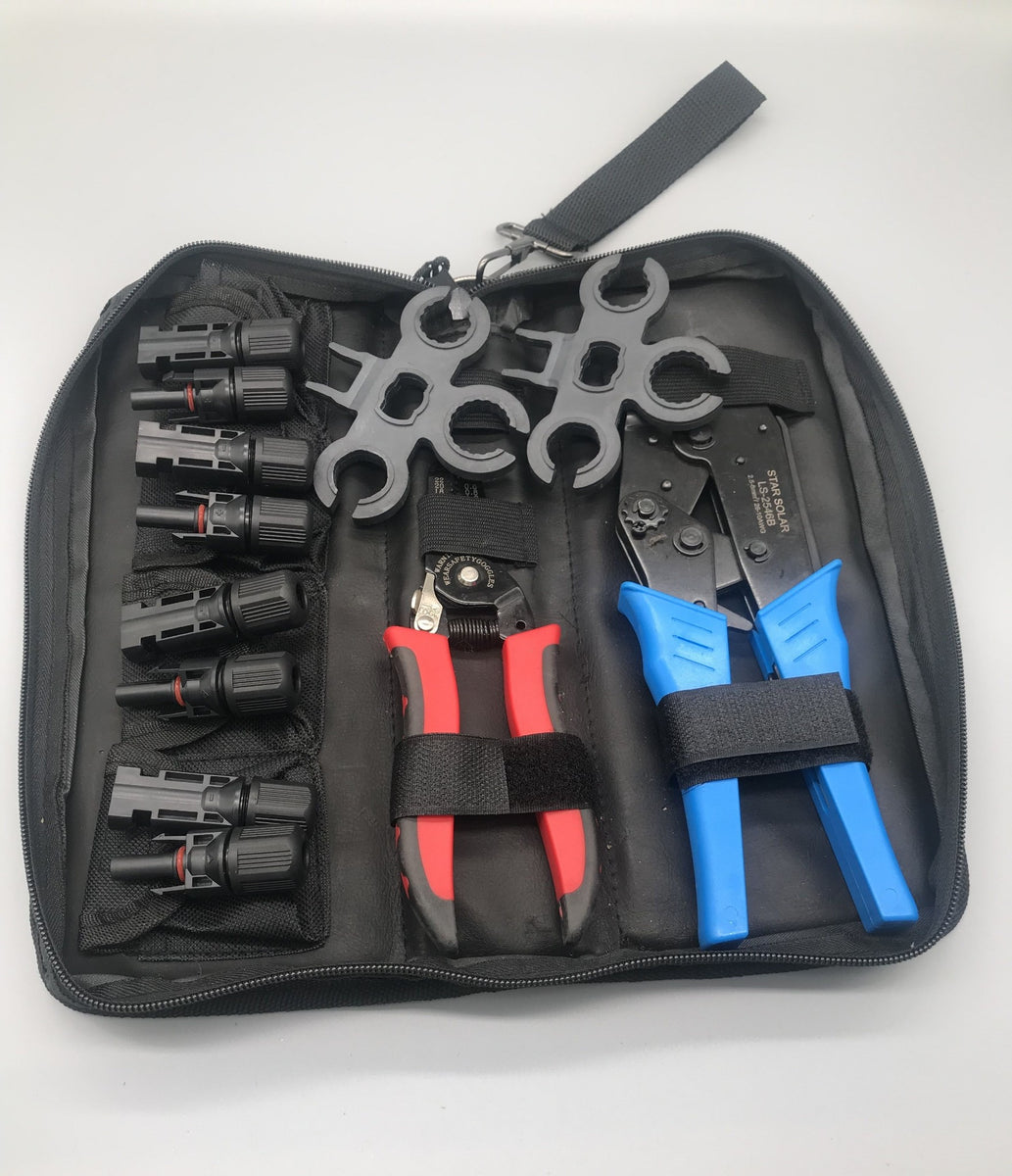 Solar Crimp Tool Kit Crimping Connector Spanner Crimper Wire Stripper ...
